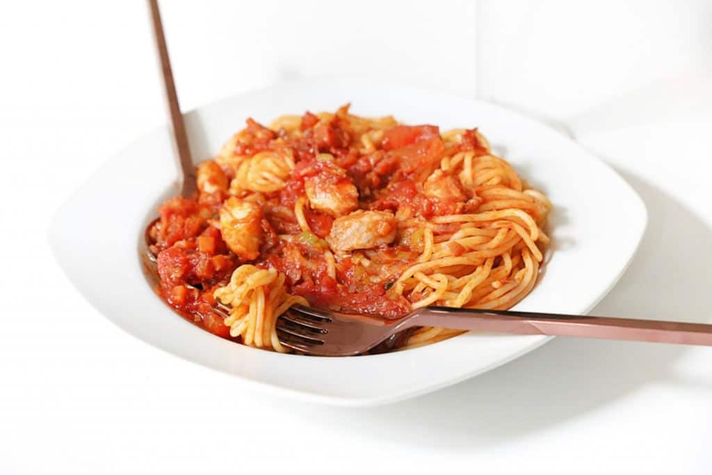 Rezept - Spaghetti Fisch-Bolognese mit Rotwein